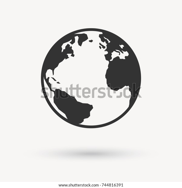 Globe Icon World Pictogram Planet Earth Stock Vector (Royalty Free ...