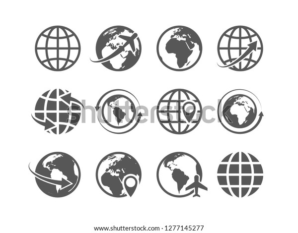 Ensemble d'icônes du monde entier. World : image vectorielle de stock ...