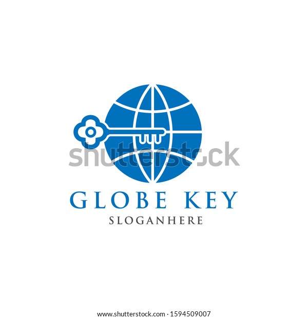 Globe Key Icon Logo Design Vector Stock Vector (Royalty Free ...