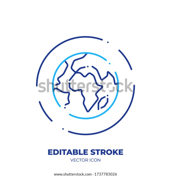 Globe Line Art Vector Icon Editable Stock Vector (Royalty Free ...