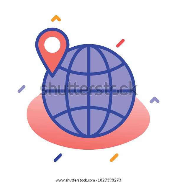 Globe Location Map Global Location Fully Stock Vector (Royalty Free ...