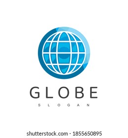 Globe Logo Design Template Blue World Stock Vector (Royalty Free ...