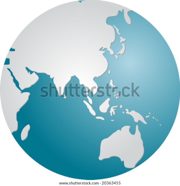 Globe Map Illustration Asia Pacific Stock Vector (Royalty Free ...