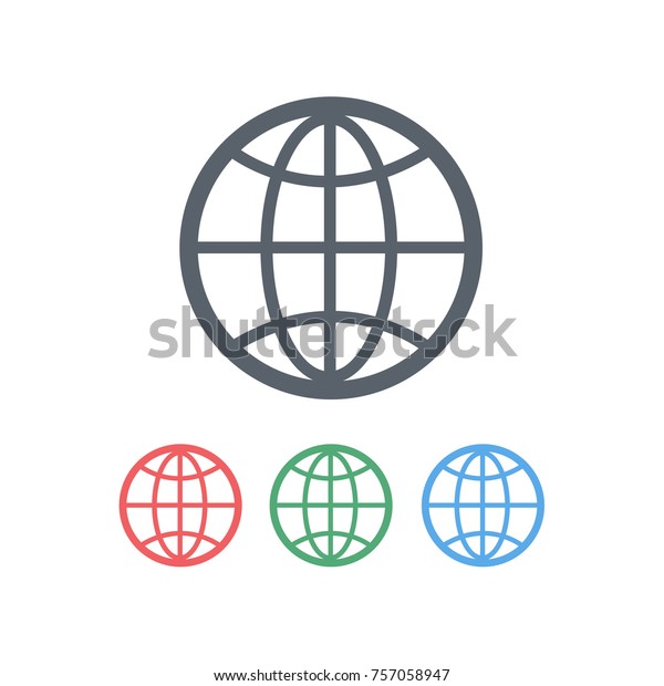 Globe Meridians Vector Icon Illustration Stock Vector (Royalty Free ...