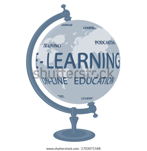 Globe Online Learning Topics Isolated On Stock Vector (Royalty Free ...