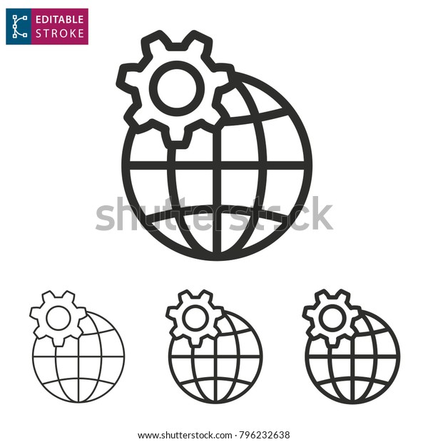 Globe Outline Icon On White Background Stock Vector (Royalty Free ...