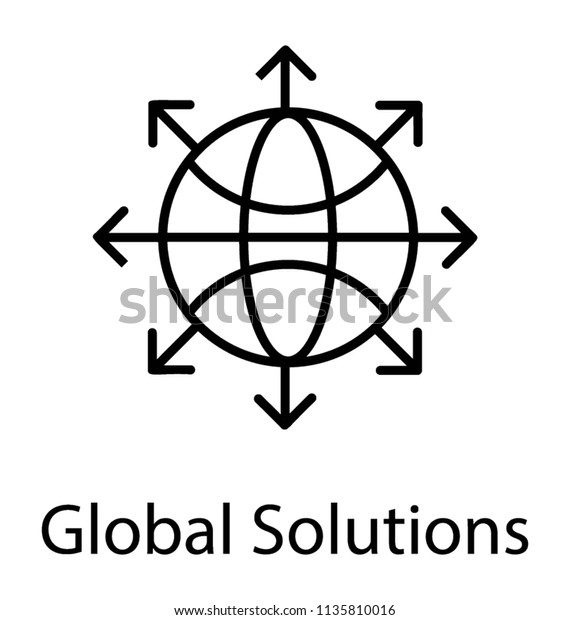 Globe Outward Pointing Arrows Conceptualising Global Stock Vector ...