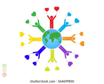 Globe People Icon Vector Illustration Eps10 Stock Vector (Royalty Free ...