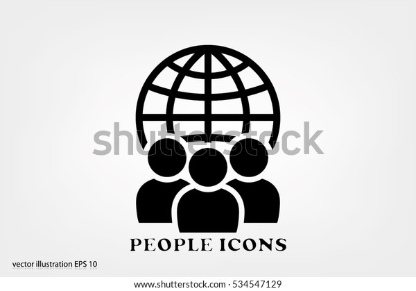 Globe People Icon Vector Illustration Eps Stock Vector (Royalty Free ...