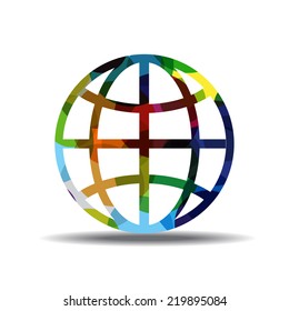 Globe Sign Colorful Vector Icon Design Stock Vector (Royalty Free ...