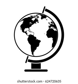 Globe World Map Pictogram Stock Vector (Royalty Free) 624720635