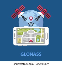 Glonass Flat Concept Vector Illustration Element Stock Vector (Royalty ...
