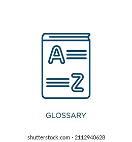 Glossary Icon Thin Linear Glossary Outline Stock Vector (Royalty Free ...