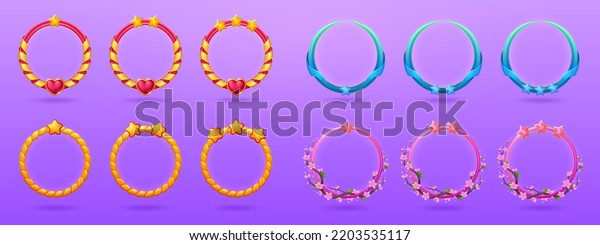 Glossy Circle Ranking Frames Stars User Stock Vector (Royalty Free ...
