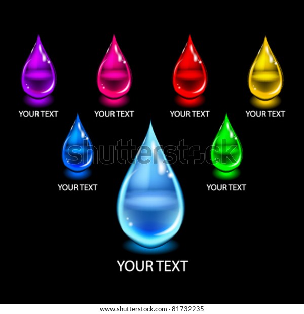 Glossy Color Drops Vector Illustration Stock Vector (Royalty Free ...