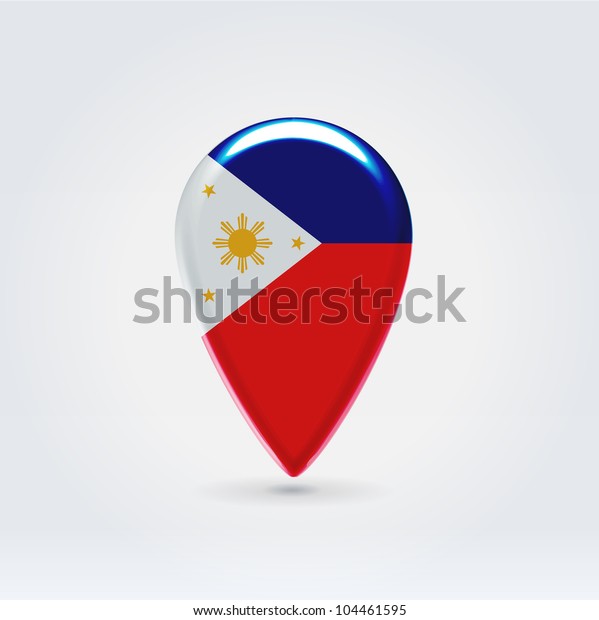 Glossy Colorful Philippines Map Application Point Stock Vector (Royalty ...