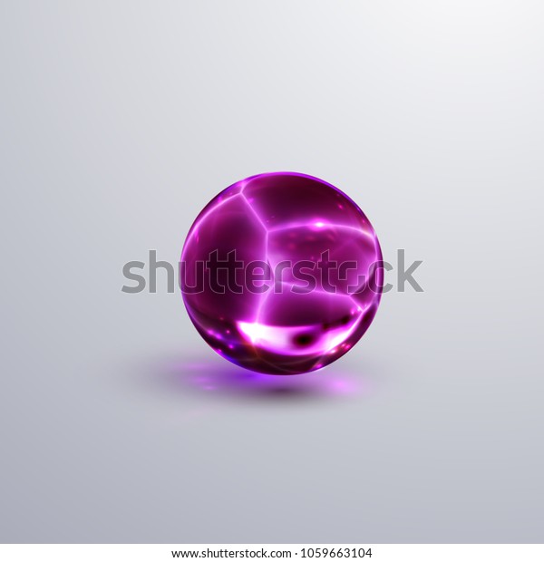 Glossy Cracked Crystal Sphere Vector Illustration Stock Vector (Royalty ...