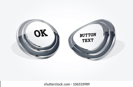 Glossy Gray 3d Buttons Chrome Details Stock Vector (Royalty Free ...