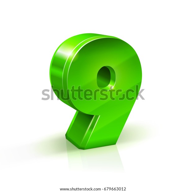 Glossy Green Nine 9 Number 3d Stock Vector (Royalty Free) 679663012 ...