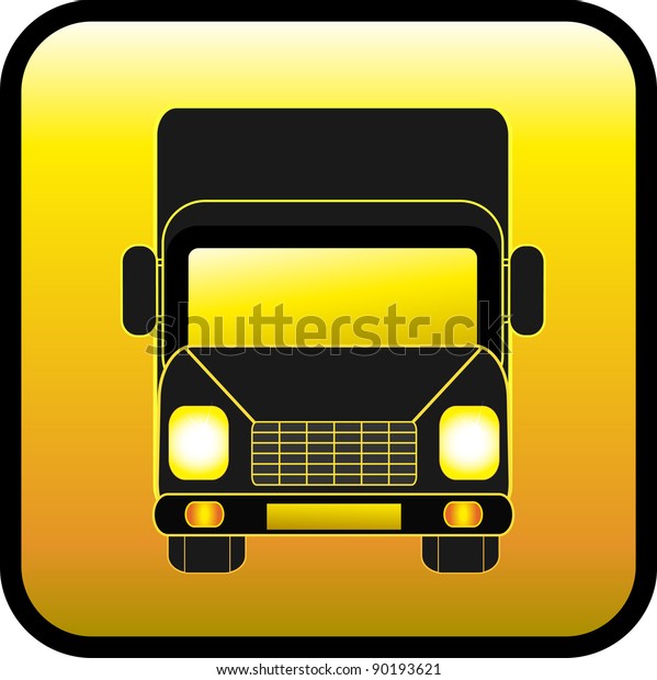 Glossy Icon Lorry Symbol Shipping 库存矢量图（免版税）90193621