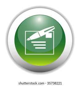 Glossy Letter Pen Sign Button Stock Vector (Royalty Free) 35738221 ...