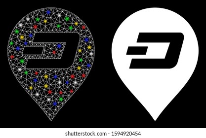 Glossy Mesh Dash Pin Icon Glow Stock Vector (Royalty Free) 1594920454 ...