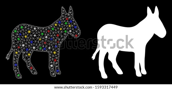 Glossy Mesh Donkey Icon Sparkle Effect Stock Vector (Royalty Free ...