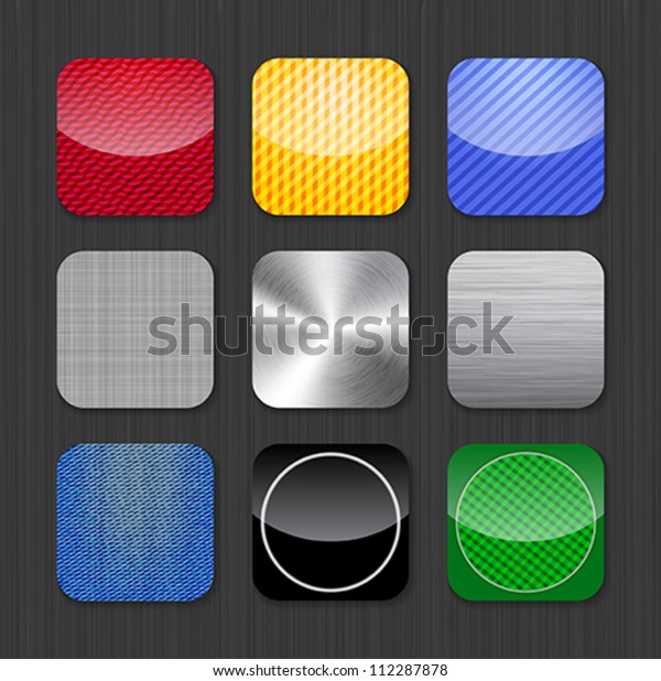 Glossy Metallic App Icon Templates On Stock Vector (Royalty Free ...