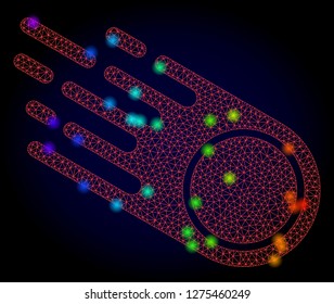 Glossy Polygonal Red Mesh Falling Meteorite Stock Vector (Royalty Free ...