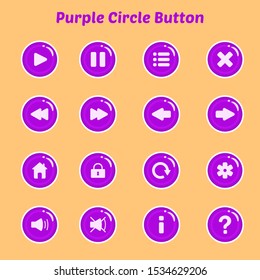 Glossy Purple Cartoon Circle Button Asset Stock Vector (Royalty Free ...