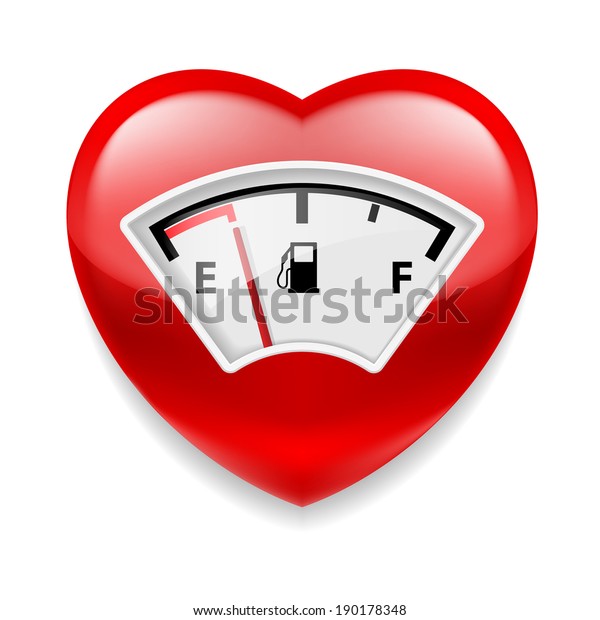 Glossy Red Heart Fuel Indicator Symbol Stock Vector (Royalty Free ...