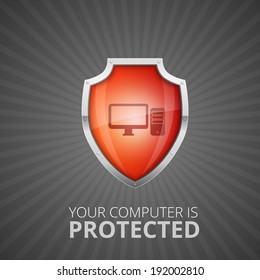 Glossy Red Vector Shield Antivirus Net Stock Vector (Royalty Free ...