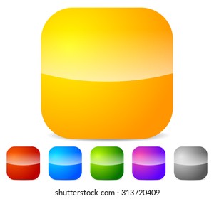 Glossy Rounded Square Buttons Icons Empty Stock Vector (Royalty Free ...