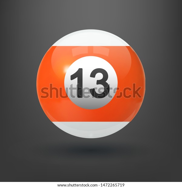 Glossy Shiny Ball Number 13 Billiard Stock Vector (Royalty Free) 1472265719
