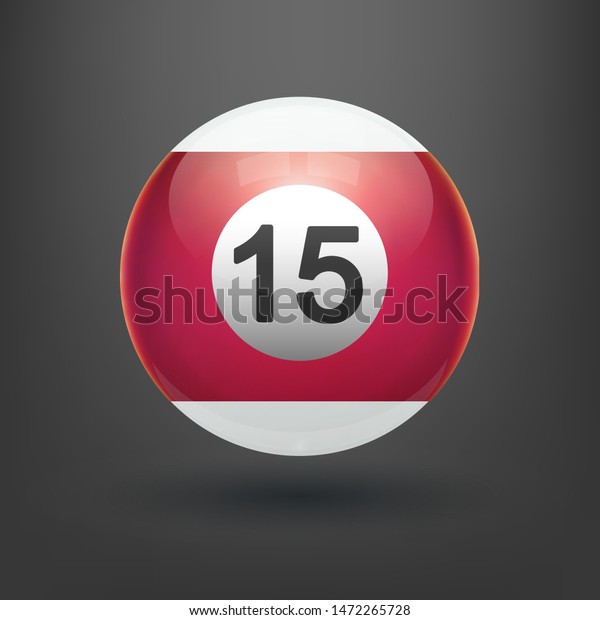 Glossy Shiny Ball Number 15 Billiard Stock Vector (Royalty Free ...