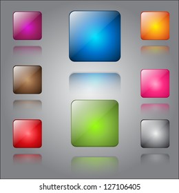 Glossy Shiny Button Icon Set Stock Vector (Royalty Free) 127106405 ...