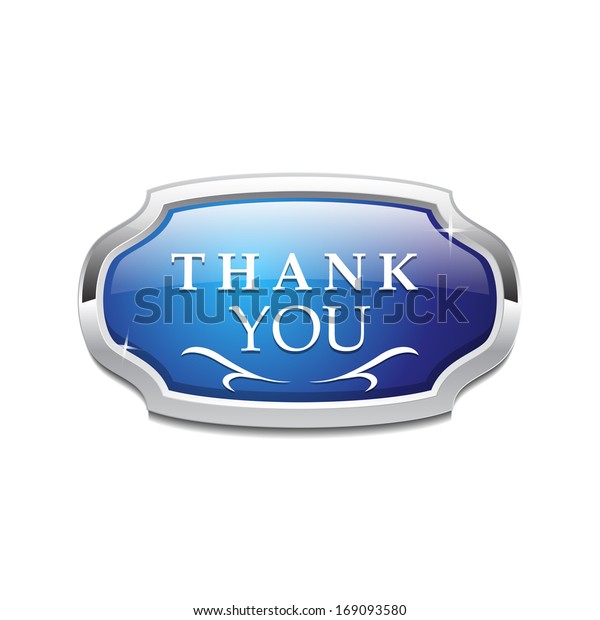 Glossy Shiny Thank You Button Icon Stock Vector (Royalty Free ...