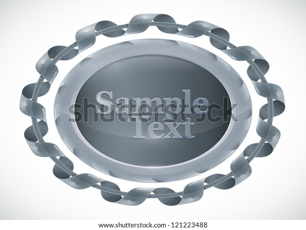Glossy Silver Oval Ribbon Stock Vector (Royalty Free) 121223488 ...