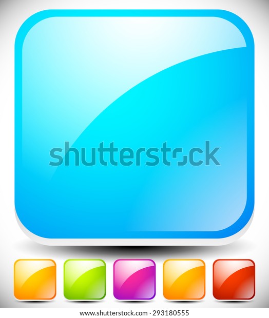Glossy Square Buttons Symbol Icon Backgrounds Stock Vector (Royalty ...