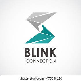 Glossy Triangle Connection Logo Design Vector Stock Vector (Royalty ...