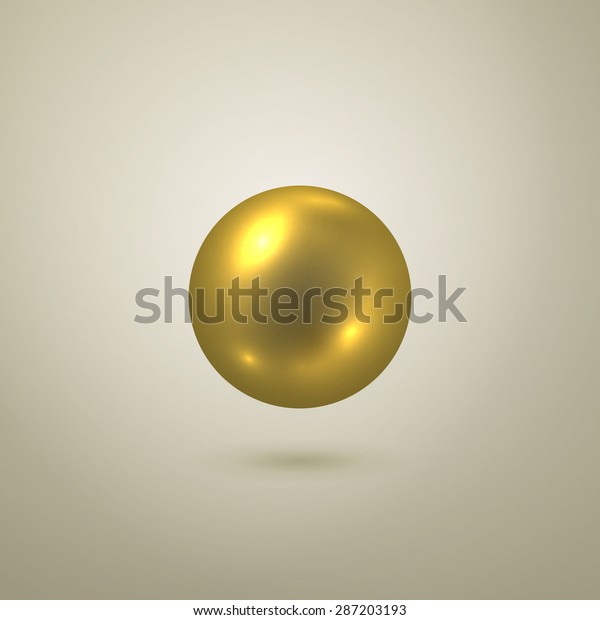 Glossy Vector Gold Sphere 3d Golden Stock Vector (Royalty Free ...