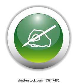 Glossy Writing Hand Sign Button Stock Vector (Royalty Free) 33947491 ...