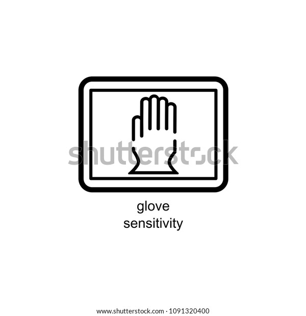Glove Sensitivity Icon Tab Glove Symbol Stock Vector (Royalty Free ...