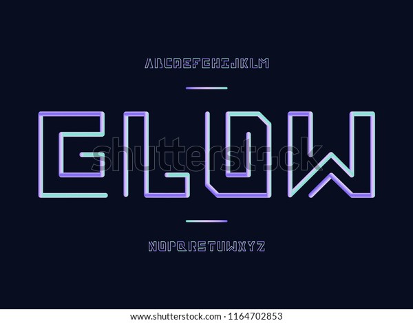 Glow Font Vector Alphabet Letters Typeface Stock Vector (Royalty Free ...