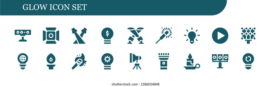 Glow Icon Set 18 Filled Glow Stock Vector (Royalty Free) 1586024848 ...