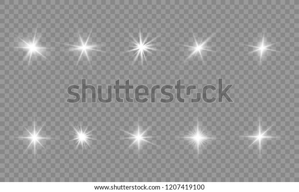 Glow Isolated White Light Effect Set Stock Vector (Royalty Free ...