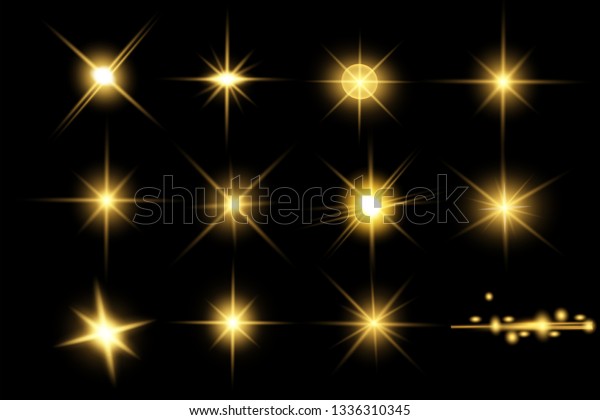Glow Isolated Yellow Light Effect Set Stock Vector (Royalty Free ...