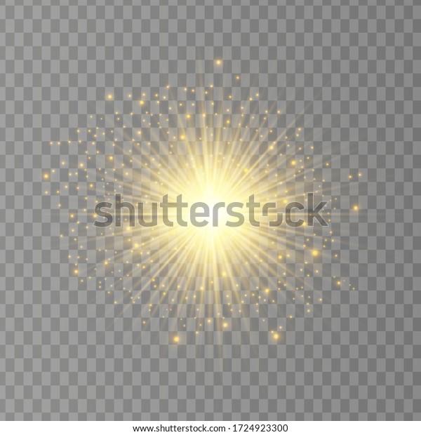 Juego de efecto luminoso amarillo aislado: vector de stock (libre de ...
