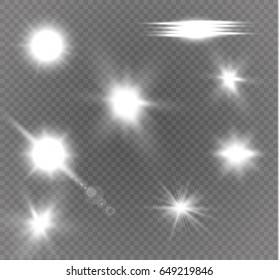 Cars Flares Light Effect Realistic White Stock Vector (Royalty Free ...