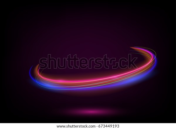Glow Swirl Light Effectabstract Rotational Lines Stock Vector (Royalty ...